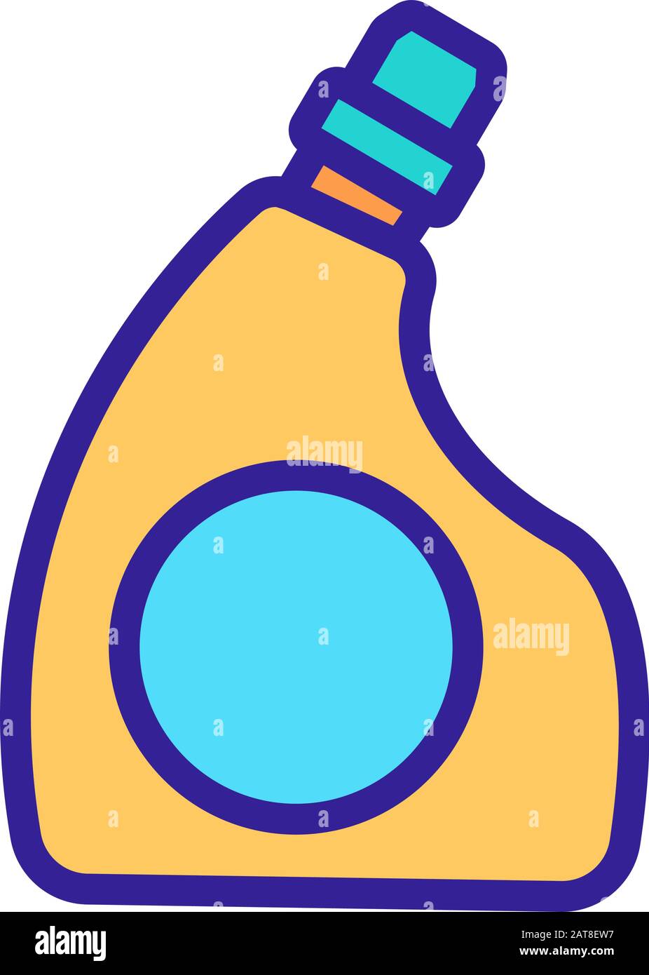 bottle with bleach icon vector. Isolated contour symbol illustration ...
