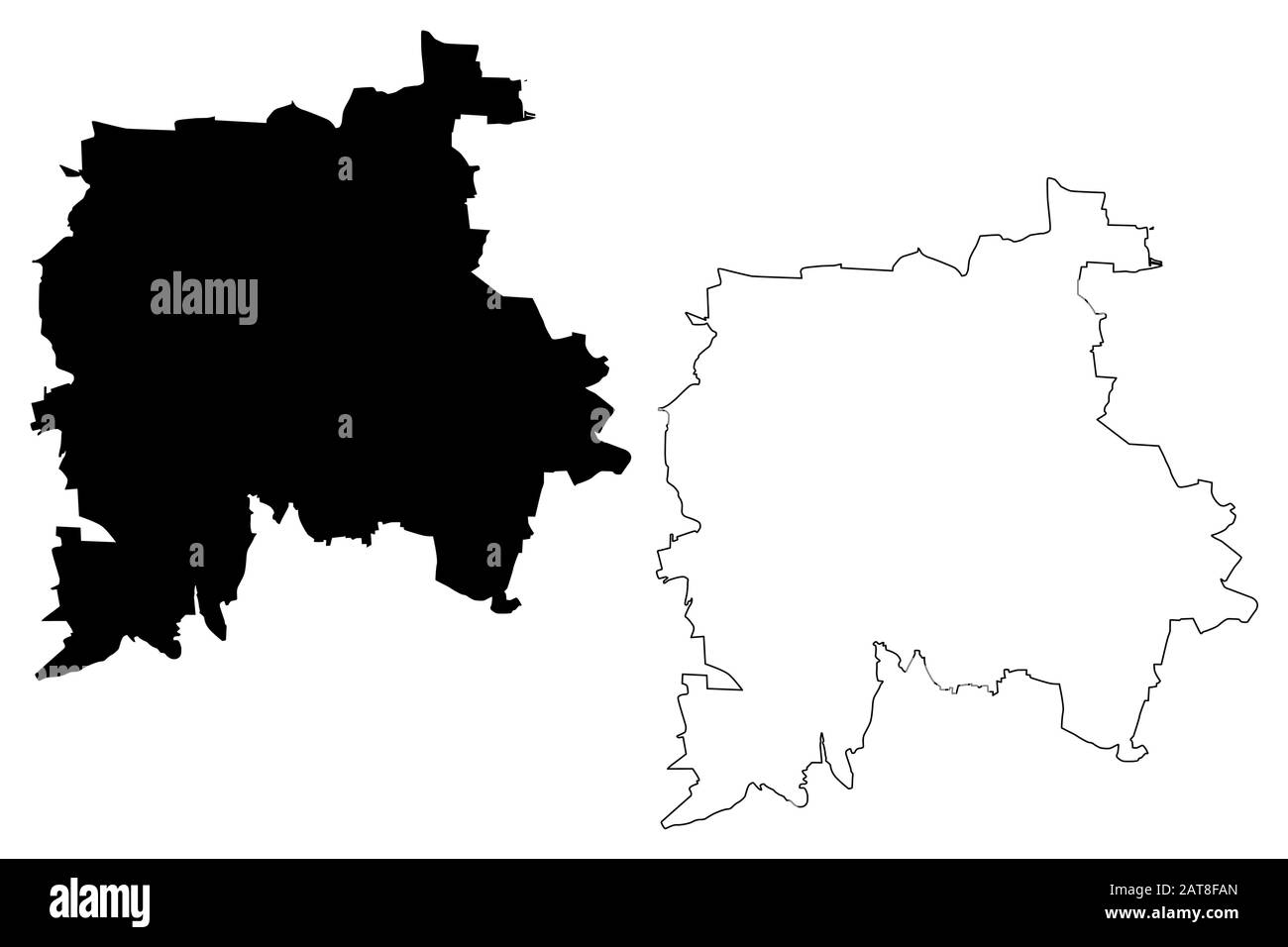 Leipzig City (Federal Republic of Germany, Saxony) map vector ...