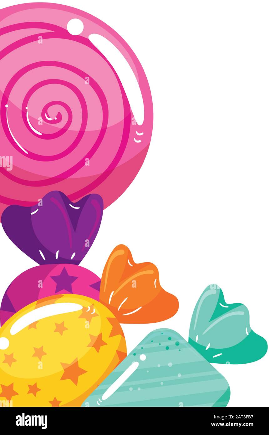 set of candies in wrapper with lollipop Stock Vector Image & Art - Alamy