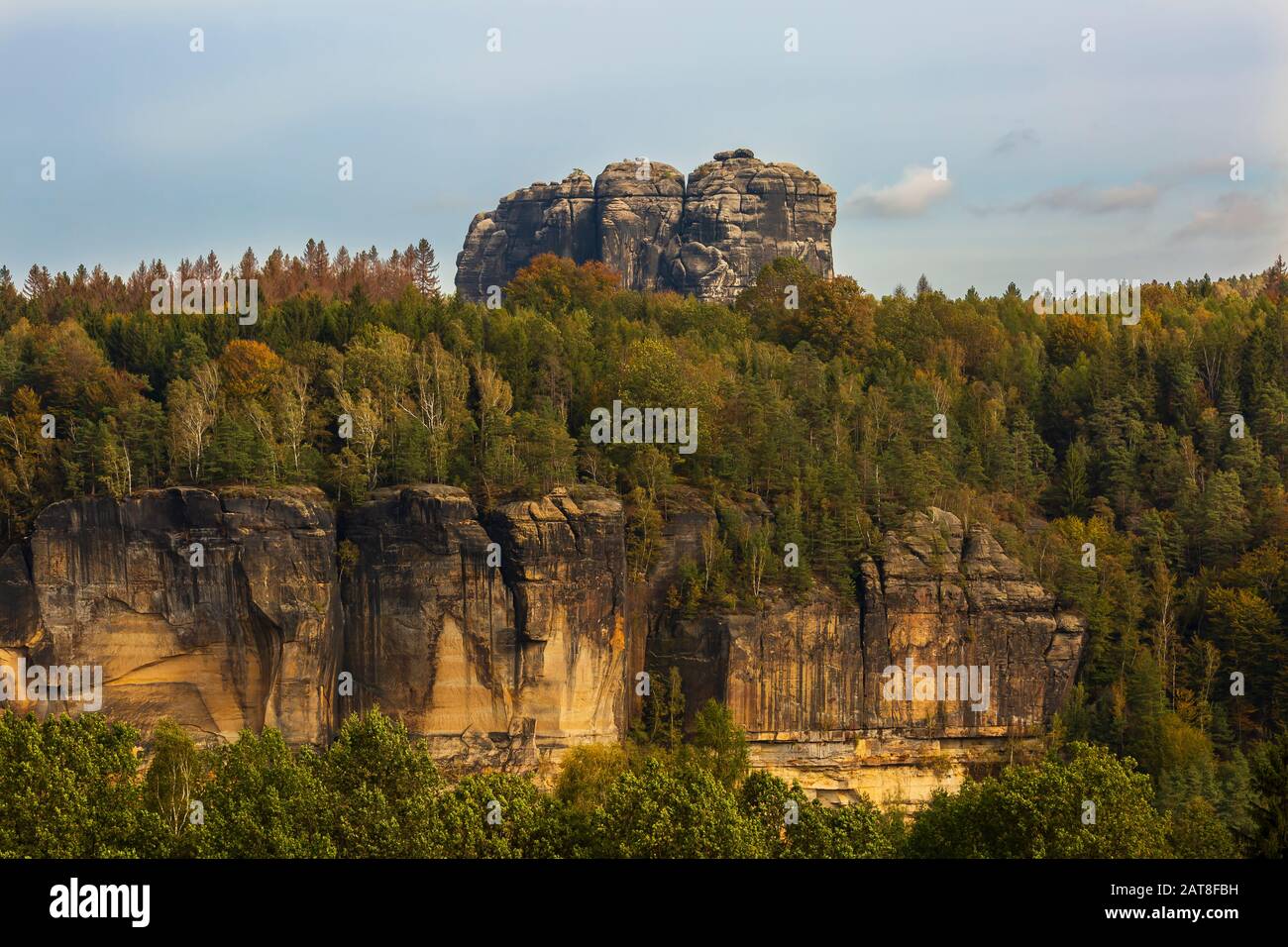 View of a rock massif of the Schrammsteine Stock Photo - Alamy