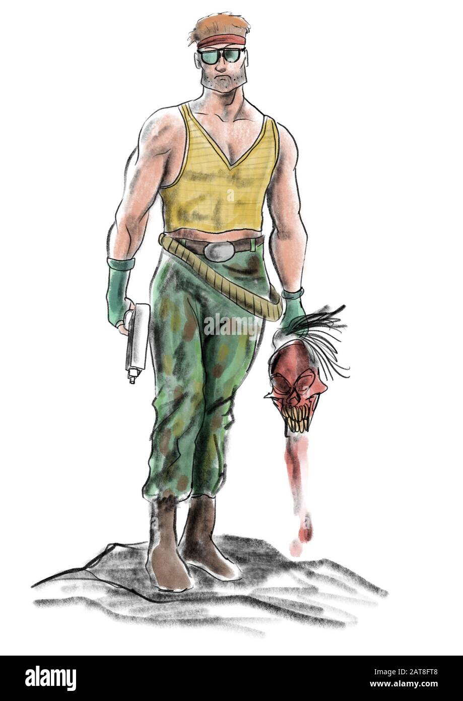 gaming character shooter mascot art Stock Photo - Alamy