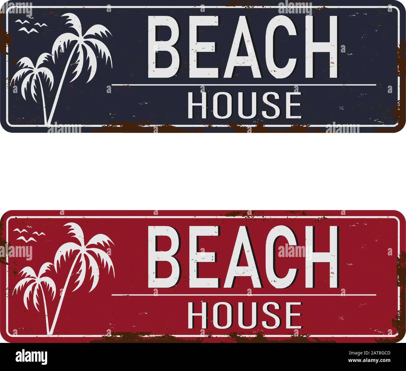 beach house, typography sign on a white background Stock Vector Image ...