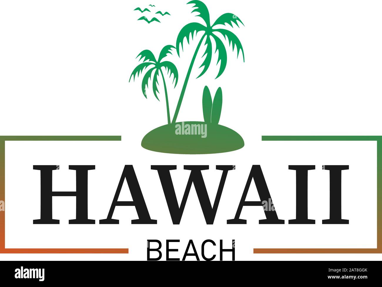 Vector illustration on the theme in Hawaii beach., t-shirt graphics ...