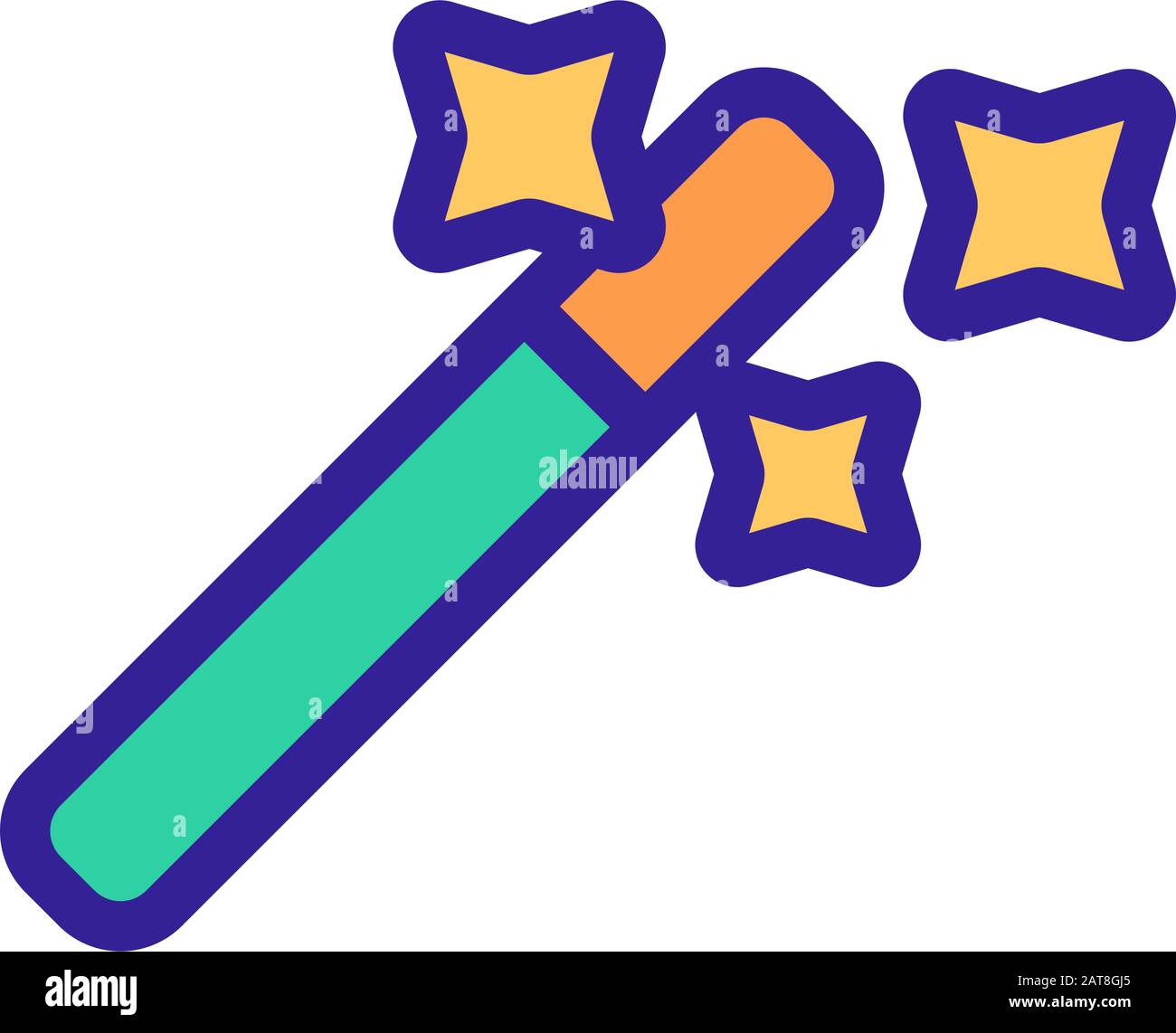 Magic stick icon vector. Isolated contour symbol illustration Stock ...