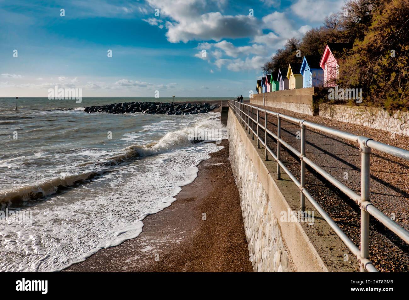Beach Huts,Choppy Sea,Sandgate Beach,Esplanade,Saxon Shore Way,Sandgate ...