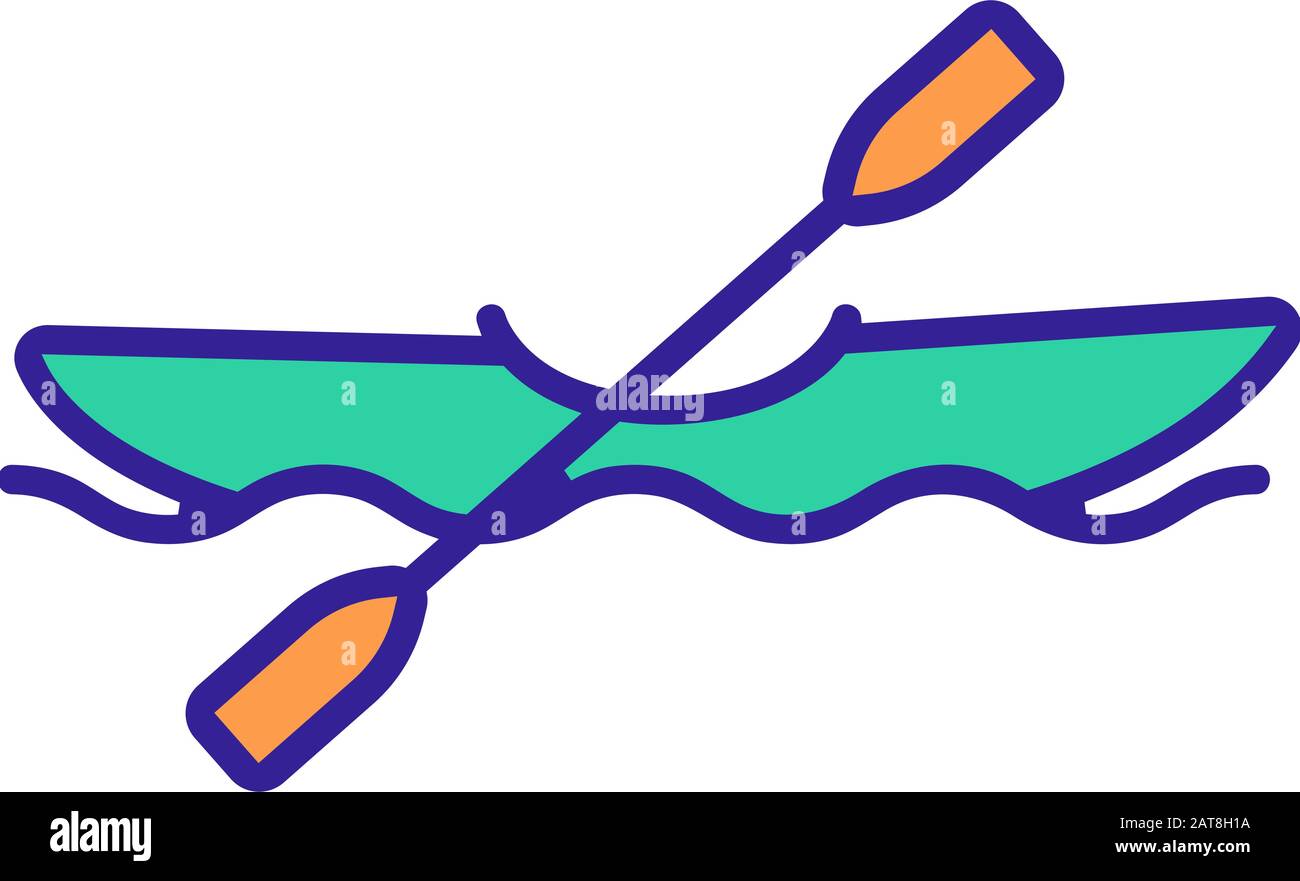 canoe on the river icon vector. Isolated contour symbol illustration ...