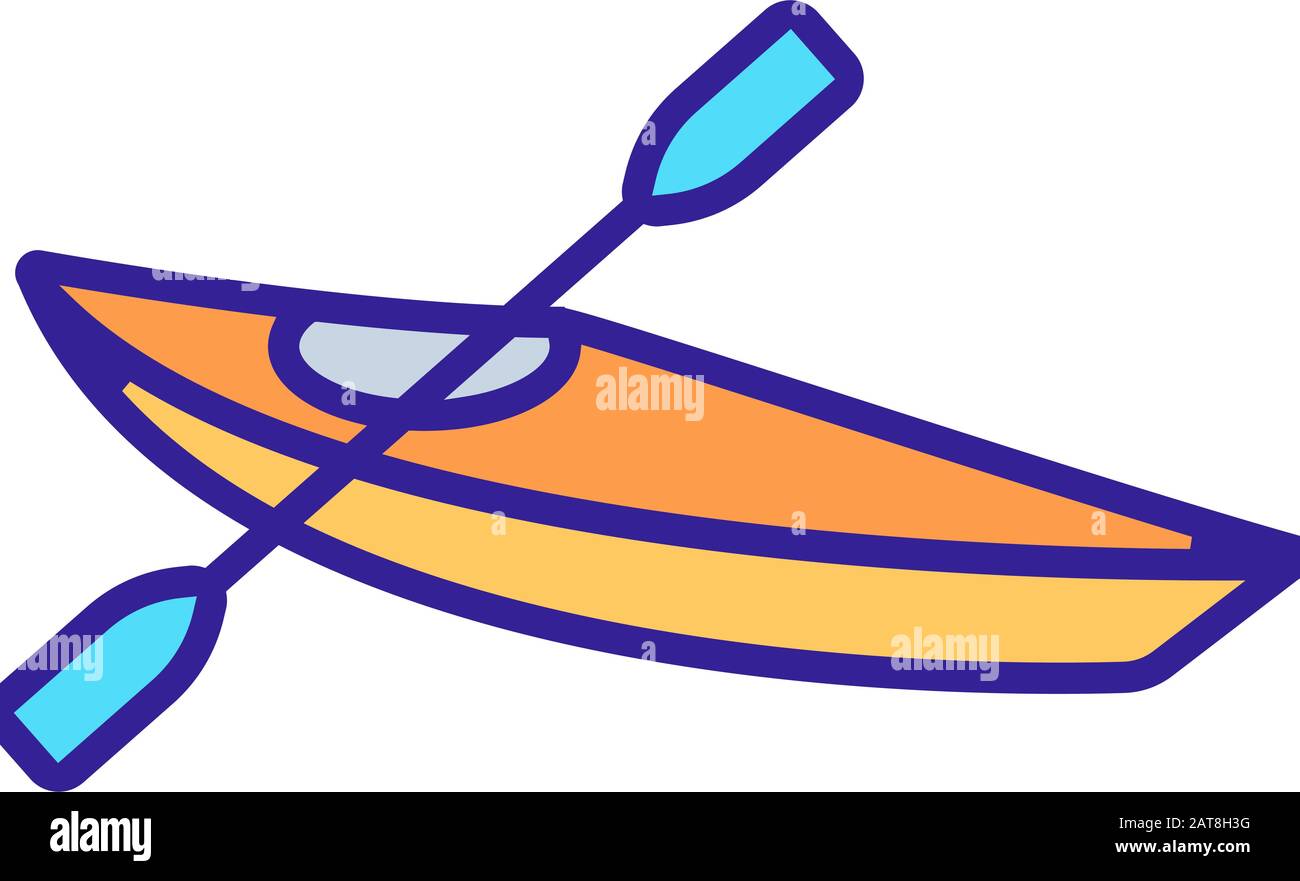canoe on the river icon vector. Isolated contour symbol illustration ...