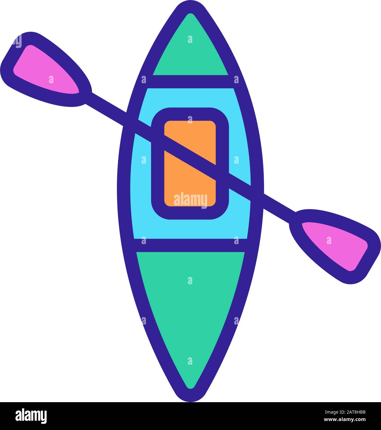 kayak single vector icon. Isolated contour symbol illustration Stock ...