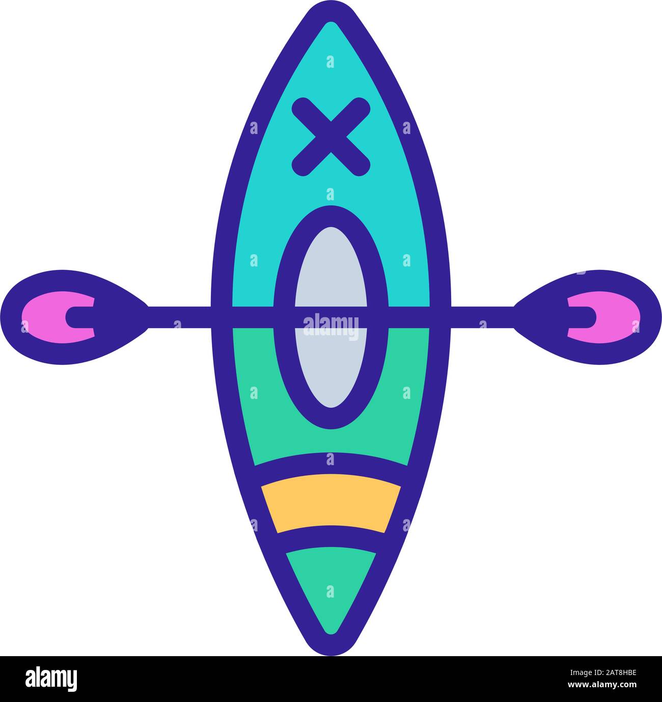 Sports kayak icon vector. Isolated contour symbol illustration Stock ...