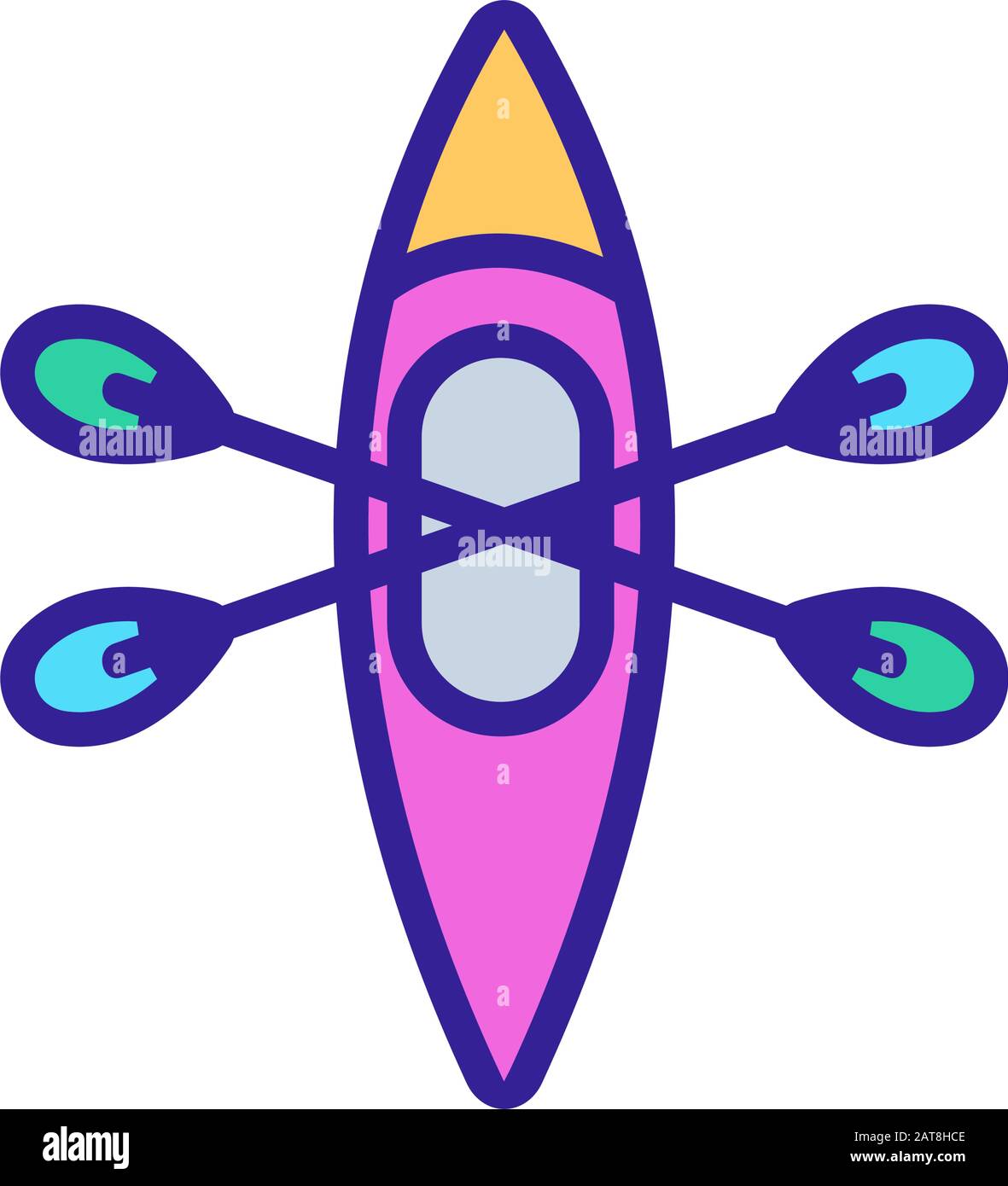 Sports kayak icon vector. Isolated contour symbol illustration Stock ...