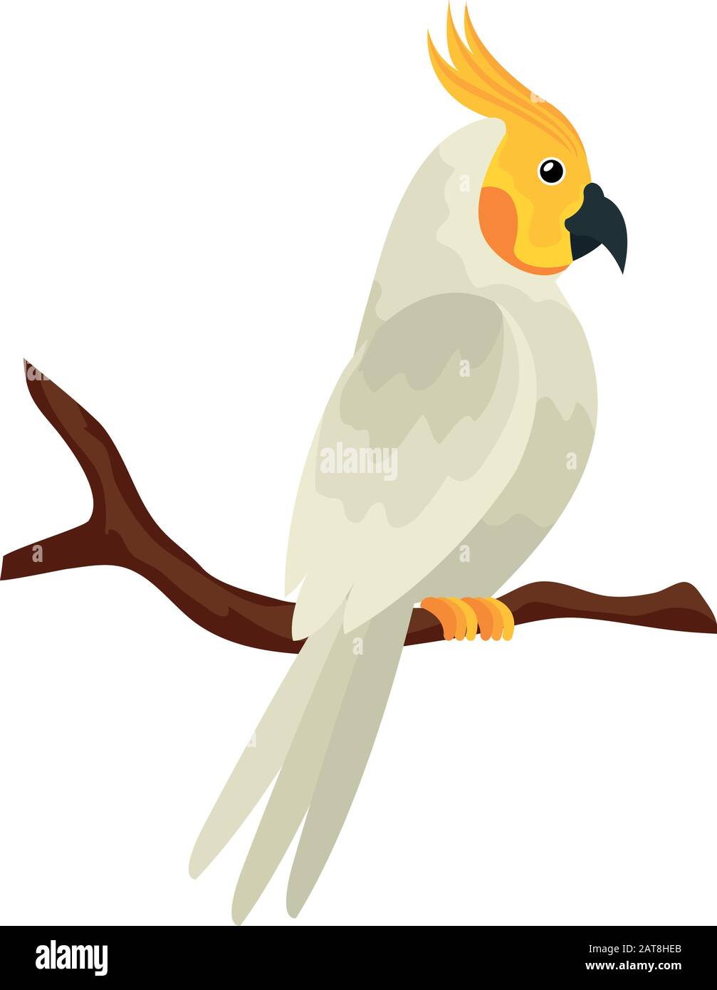 parrot bird in tree branch isolated icon Stock Vector Image & Art - Alamy