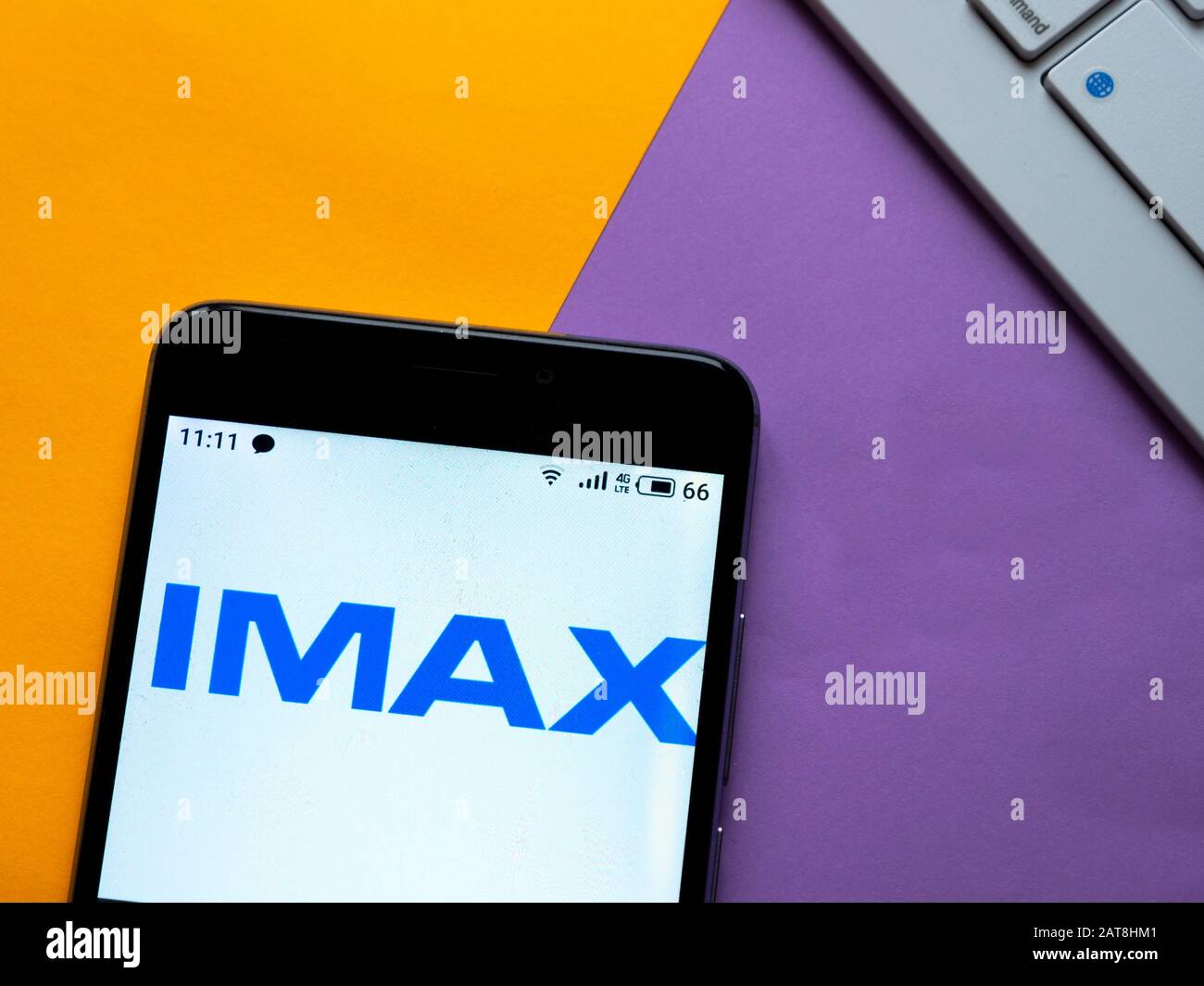 In this photo illustration the IMAX logo is seen displayed on a ...