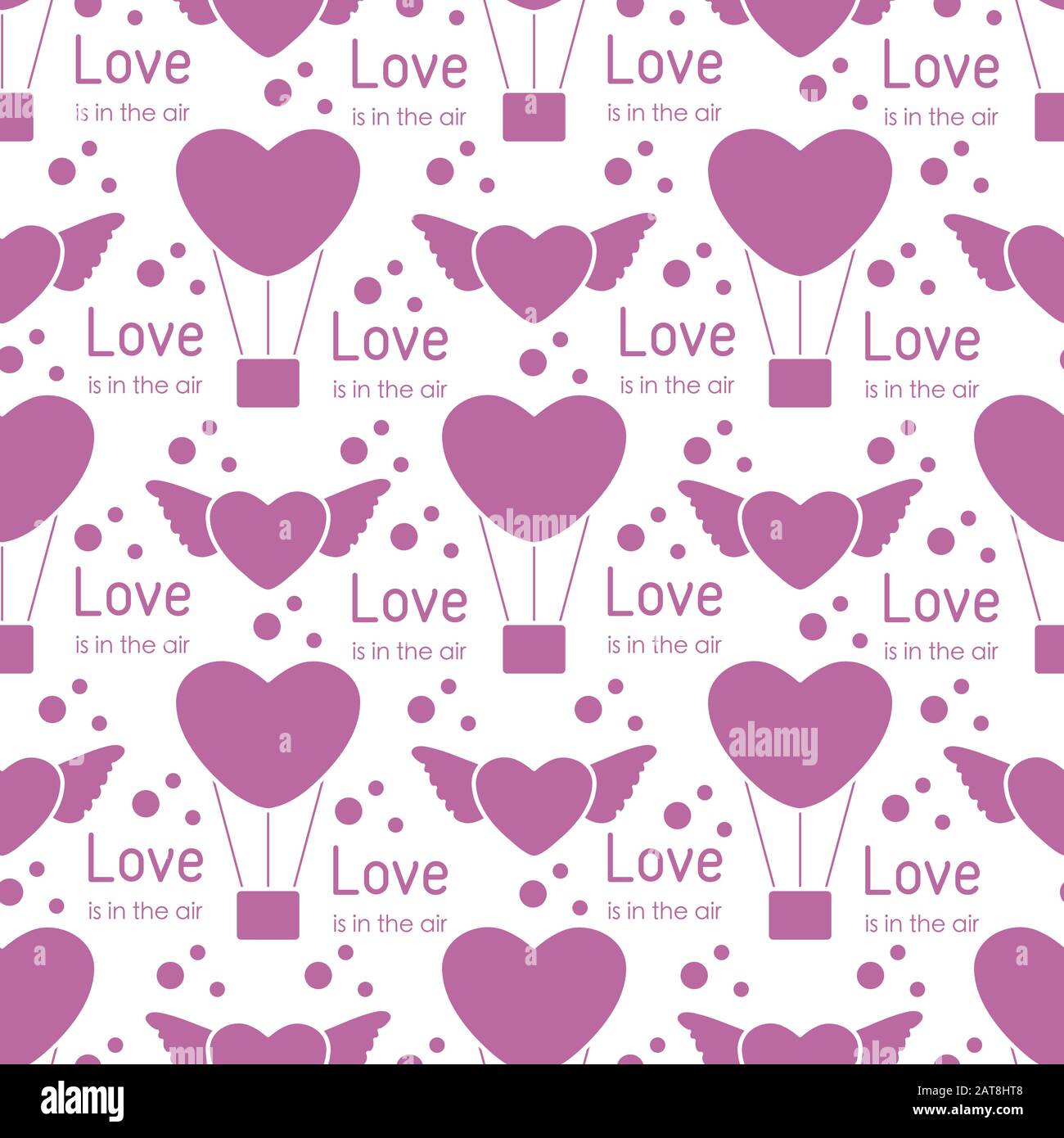 Vector seamless pattern Happy Valentine's Day, Wedding. Air balloon ...
