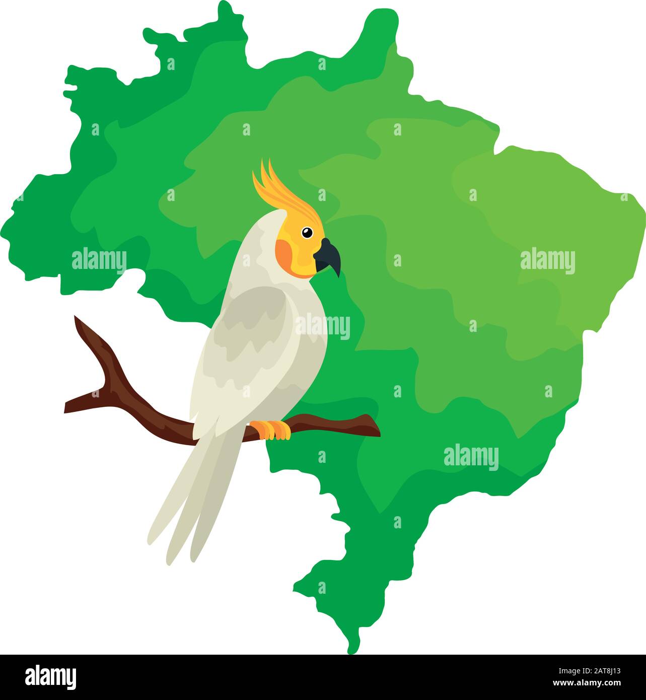map of brazil with parrot bird isolated icon Stock Vector Image & Art ...