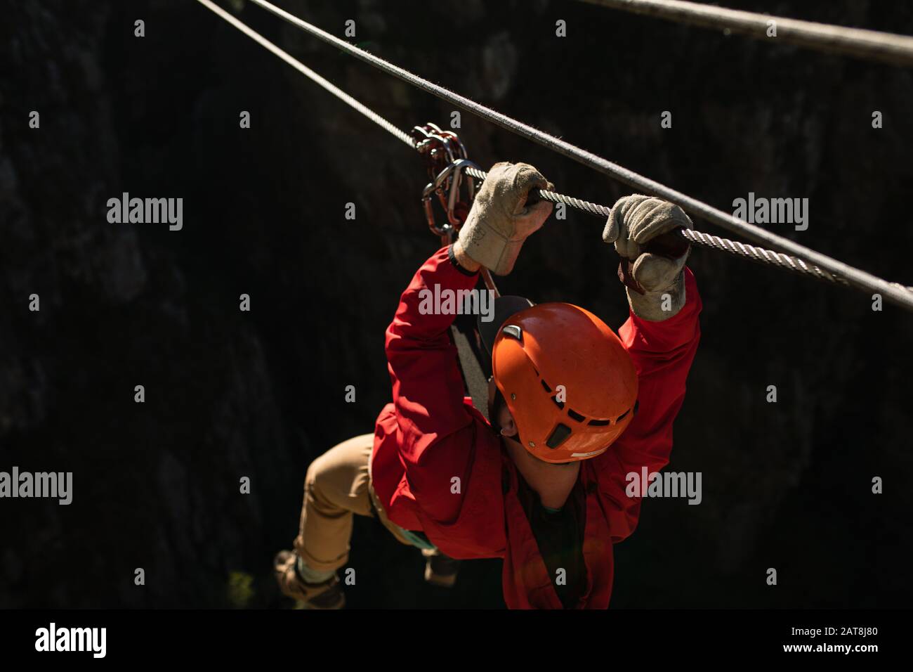 Adult man zip line zipline hi-res stock photography and images - Alamy