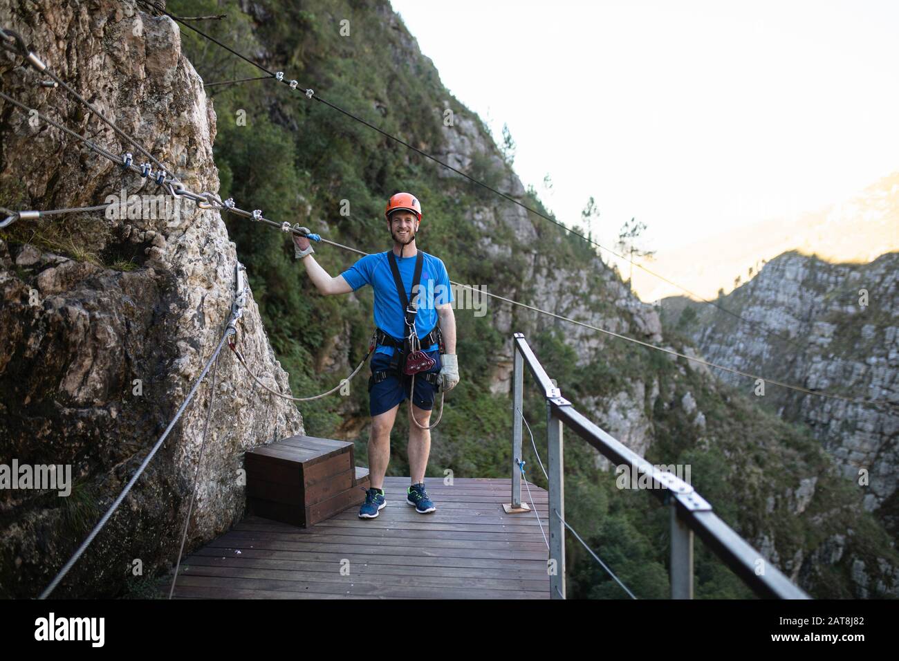 Adult man zip line zipline hi-res stock photography and images - Alamy