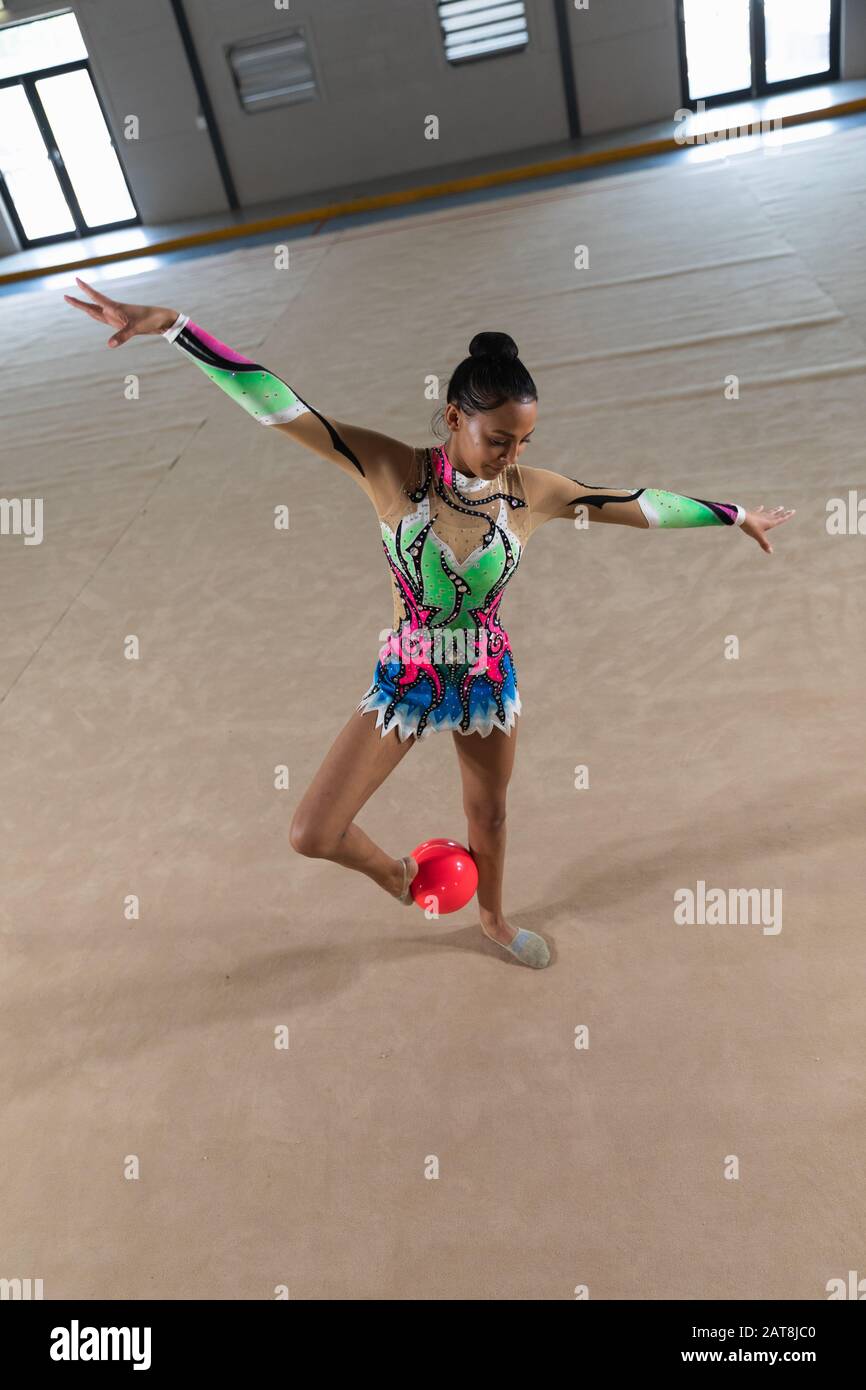 Gymnast with a ball Stock Photo - Alamy