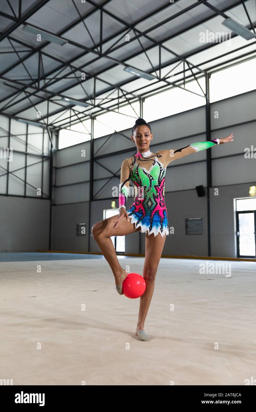 Gymnast with a ball Stock Photo - Alamy