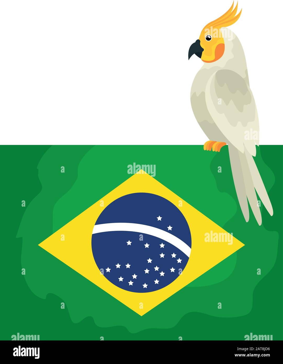 flag of brazil with parrot bird isolated icon Stock Vector Image & Art ...