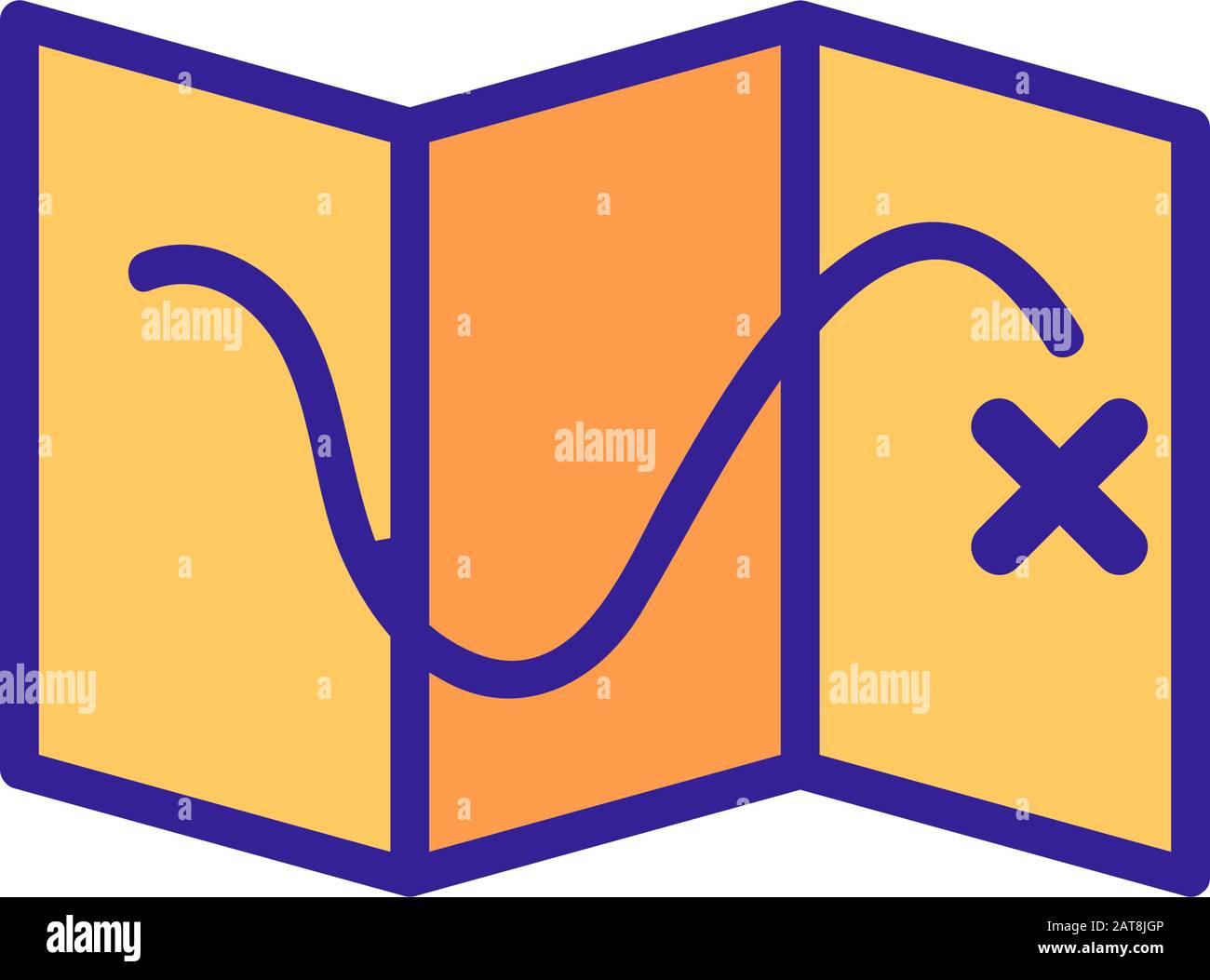 Tourist map icon vector. Isolated contour symbol illustration Stock ...