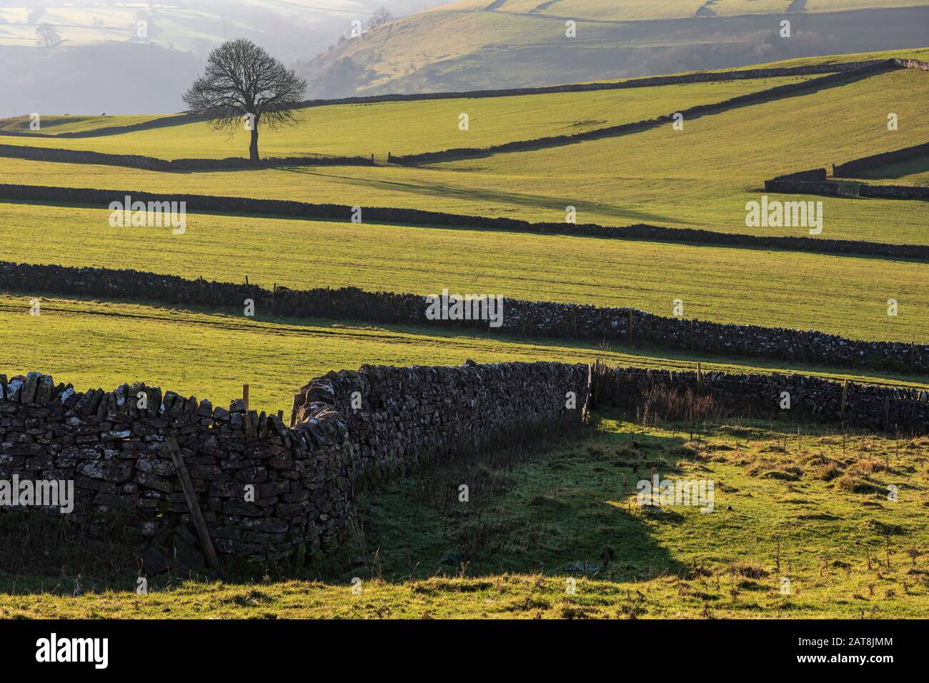 View towards the Manifold Valley from Wetton Hill, Peak District ...
