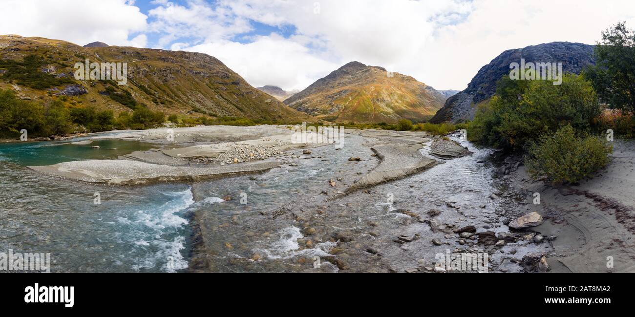 Blue water river in the Alps mountains, France. Nobody Stock Photo - Alamy