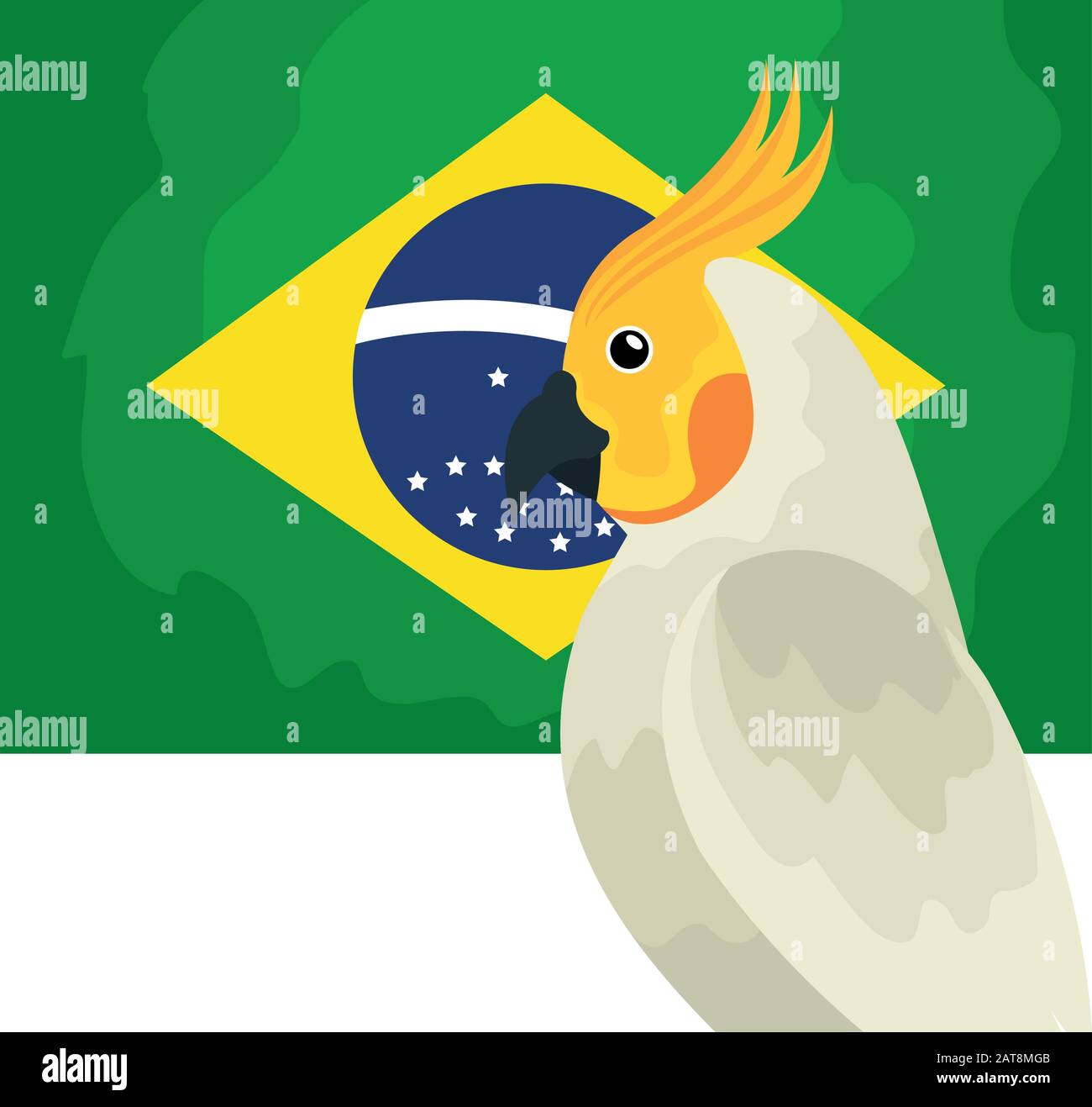 flag of brazil with parrot isolated icon Stock Vector Image & Art - Alamy