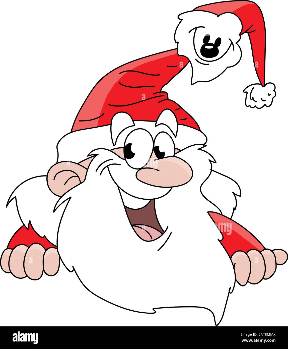 Cartoon Santa celebrating the new year vector illustration Stock Vector ...