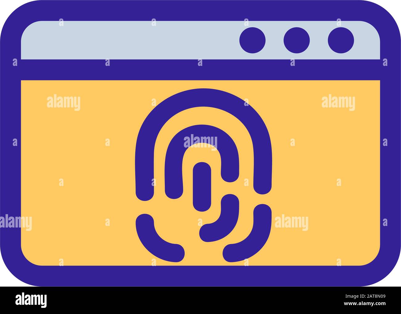 Computer fingerprint icon vector. Isolated contour symbol illustration ...