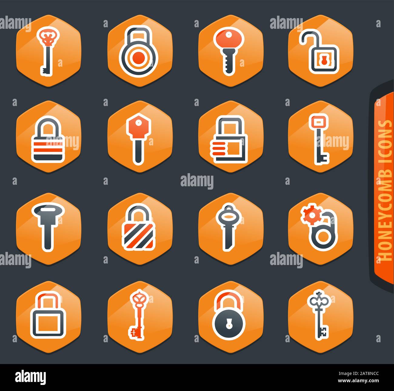 Lock and Key icons set Stock Vector Image & Art - Alamy