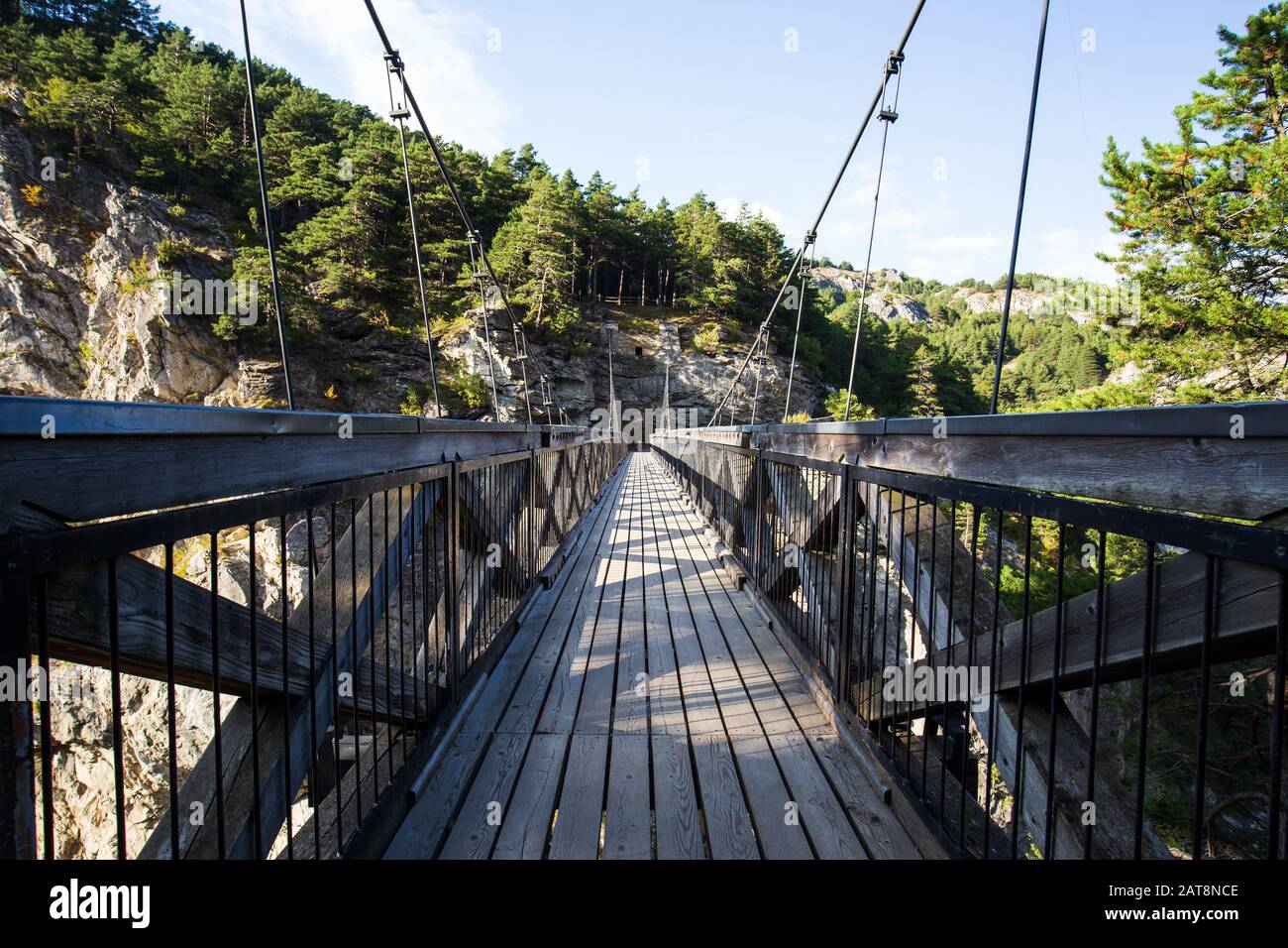 spended bridge in the Alps mountains. FRance Stock Photo - Alamy