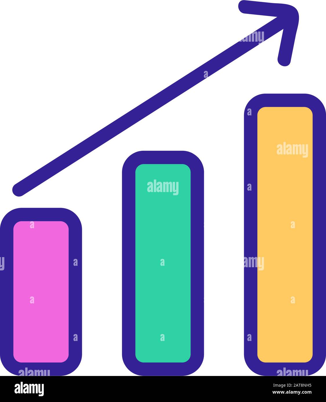 the growing trend is an icon vector. Isolated contour symbol ...