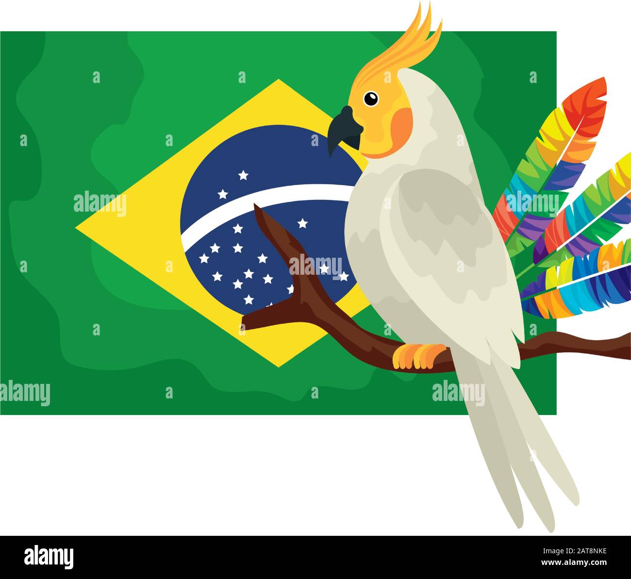 flag of brazil with parrot isolated icon Stock Vector Image & Art - Alamy
