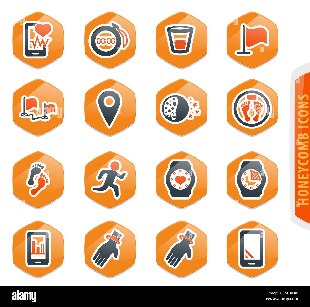 Joggin and workout modern monitoring apps icons Stock Vector Image ...