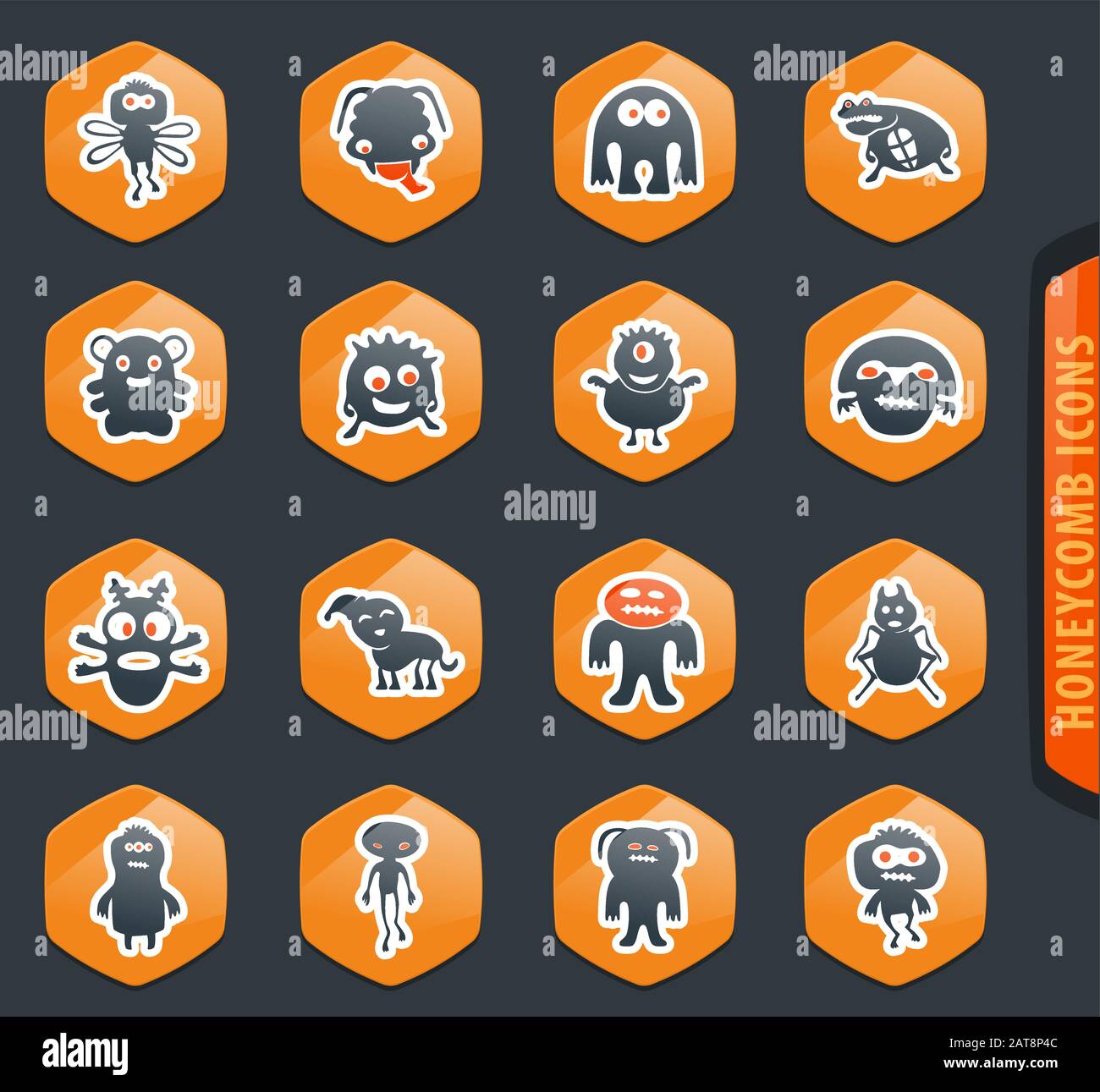 Monster icons set Stock Vector Image & Art - Alamy