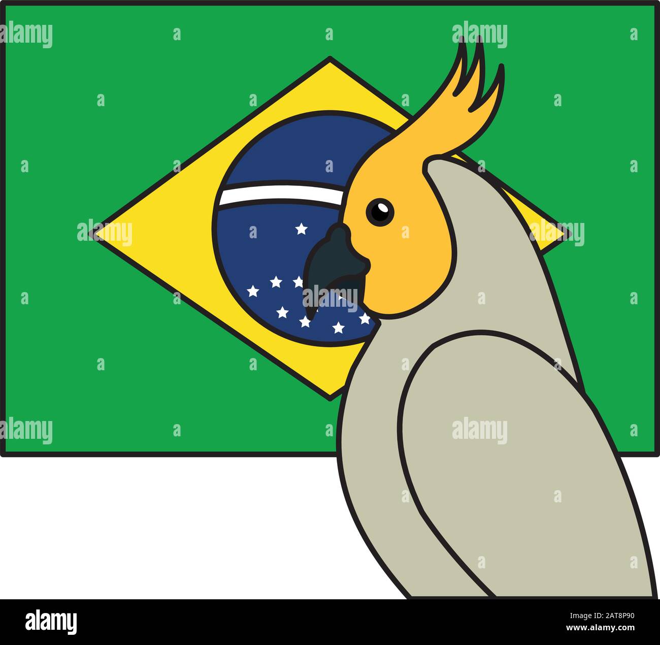 flag of brazil with parrot isolated icon Stock Vector Image & Art - Alamy