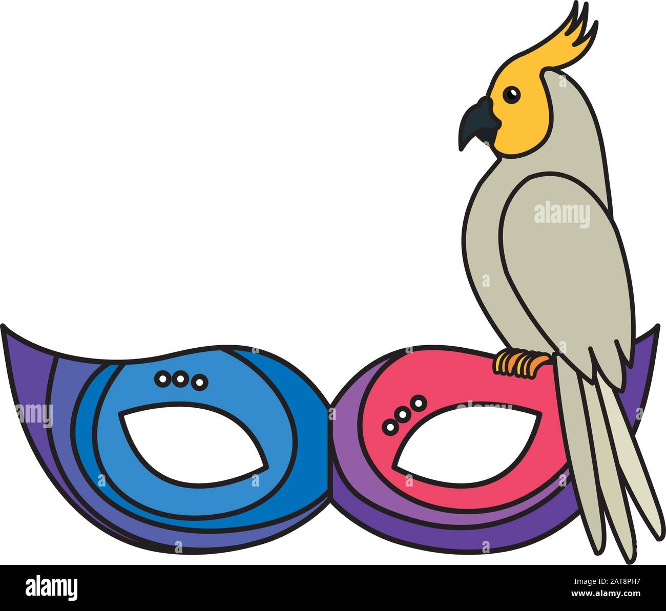 parrot with mask carnival isolated icon Stock Vector Image & Art - Alamy