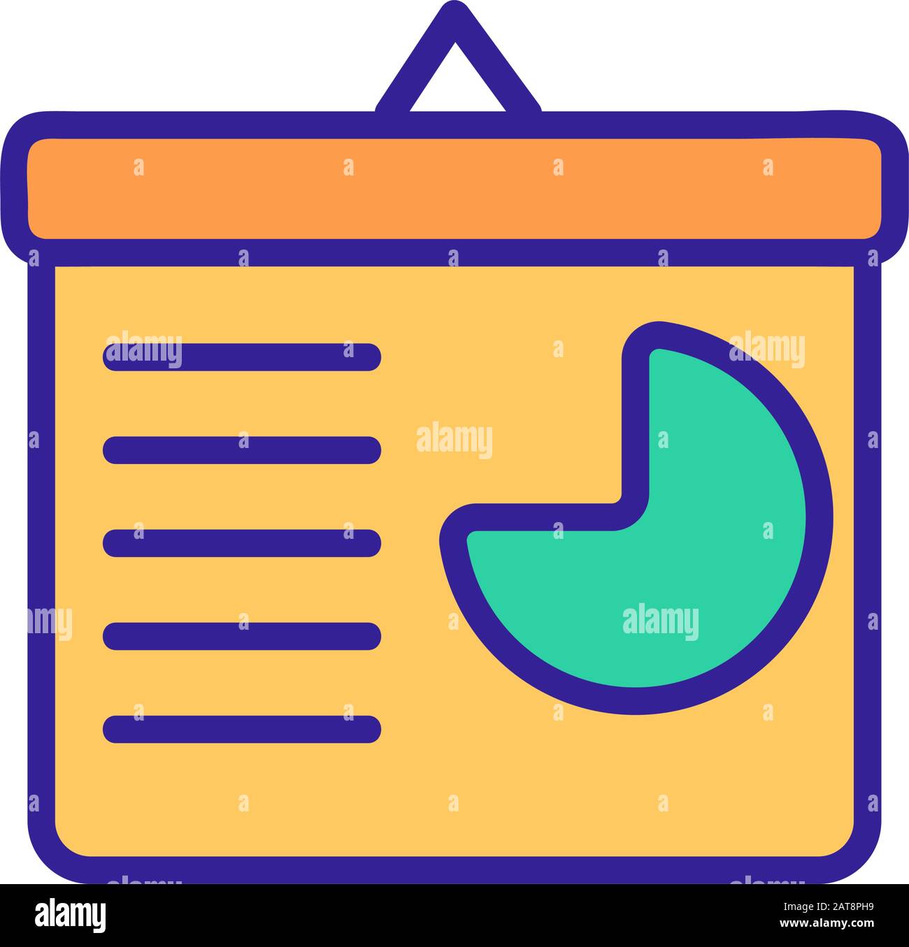 Chart presentation icon vector. Isolated contour symbol illustration ...