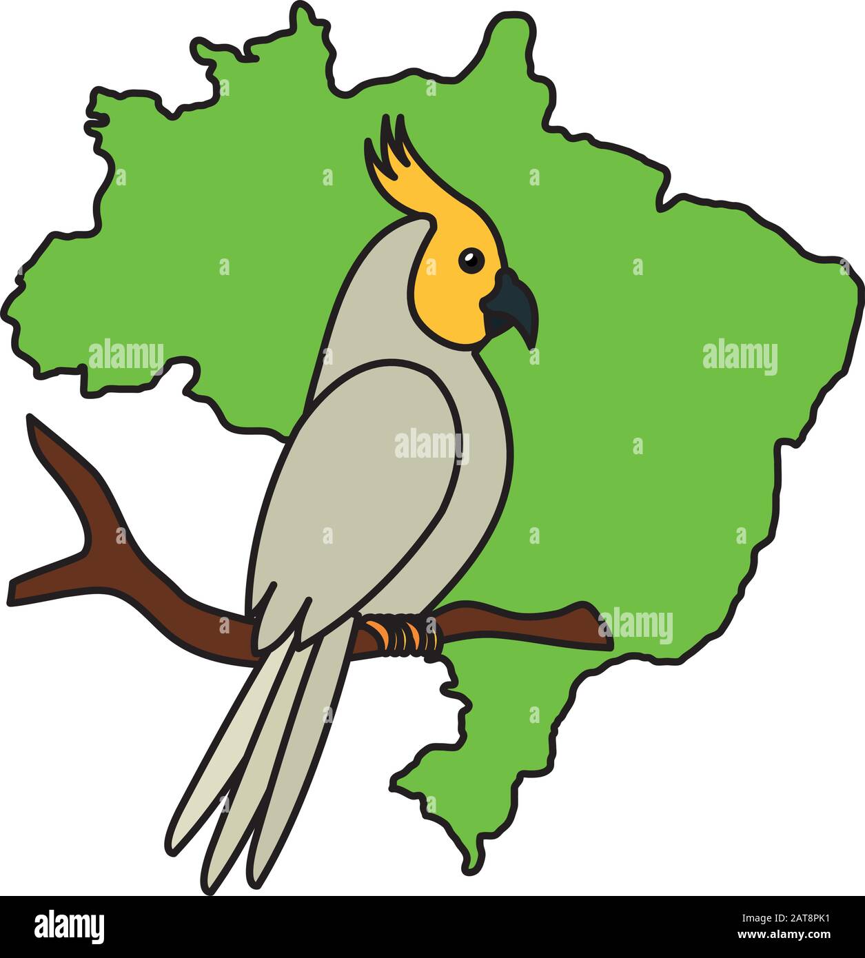 map of brazil with parrot bird isolated icon Stock Vector Image & Art ...