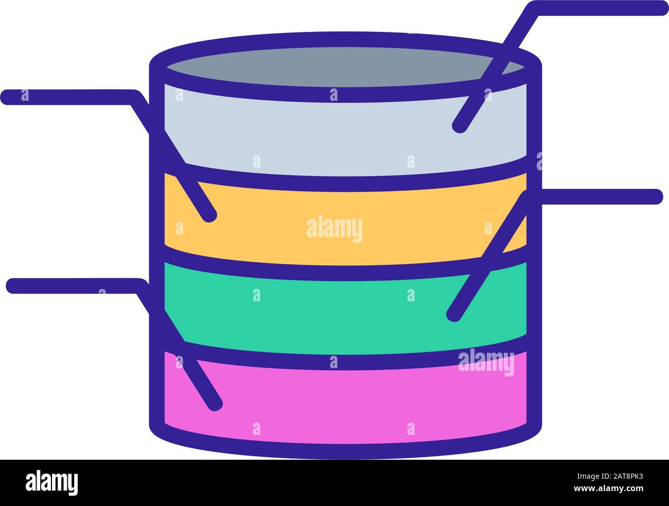 chart the composition of the vector icon. Isolated contour symbol ...