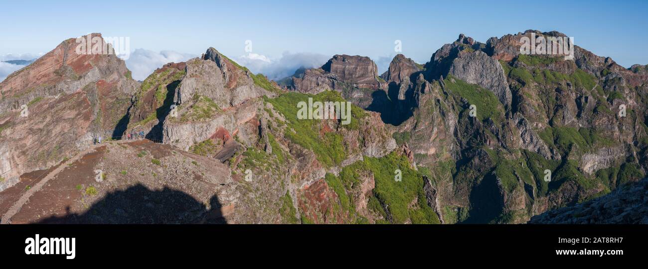 Pico do Cidrao and Pico das Torres from near Pico do Arieiro, Madeira ...