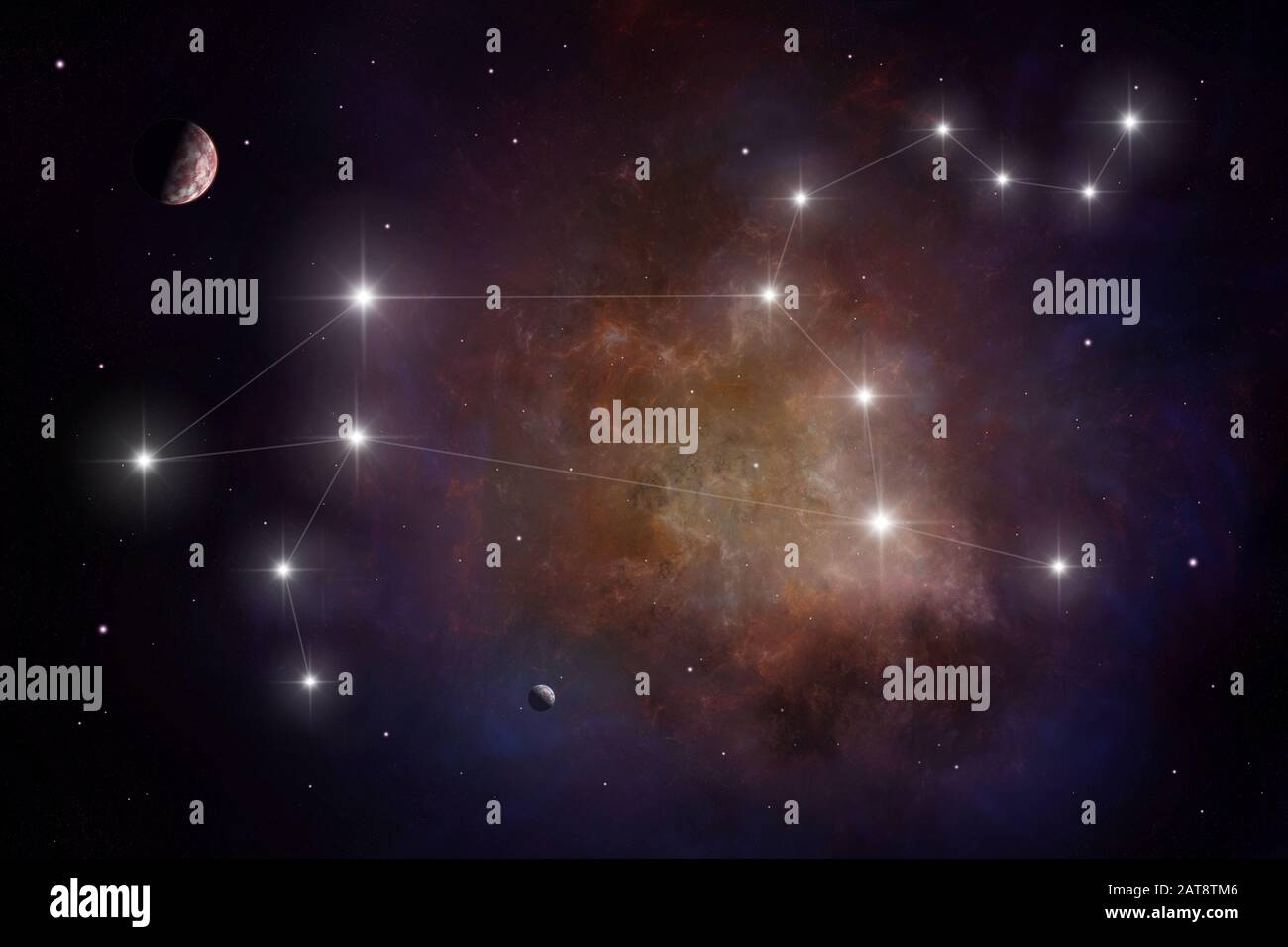 Leo star constellation Stock Photo - Alamy