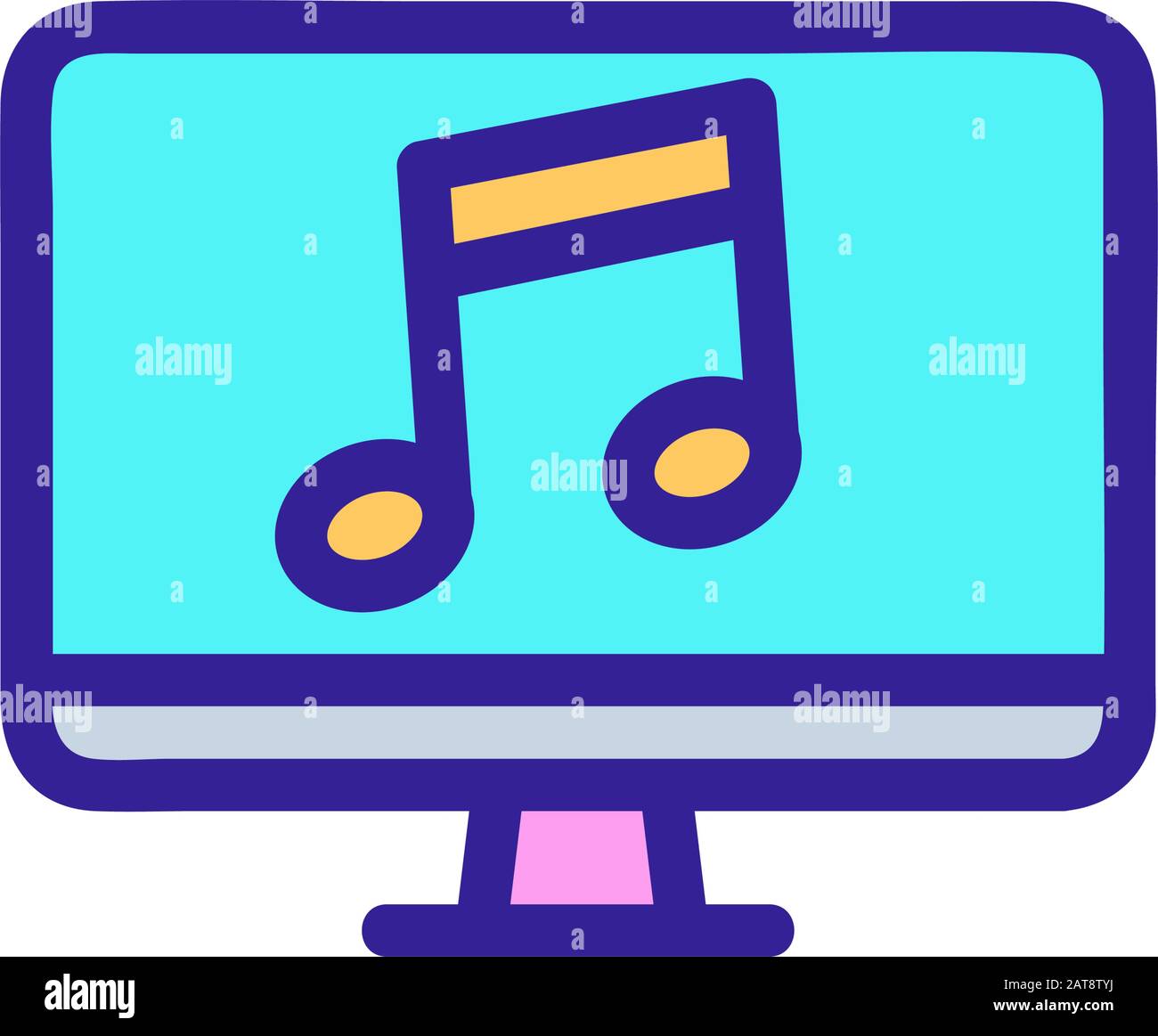 Music channel icon vector. Isolated contour symbol illustration Stock ...