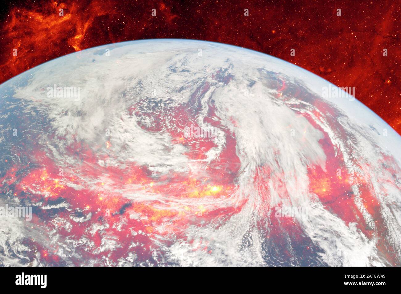 Colors of Earth. Our planet from orbit. Cosmic landscape. Elements of ...