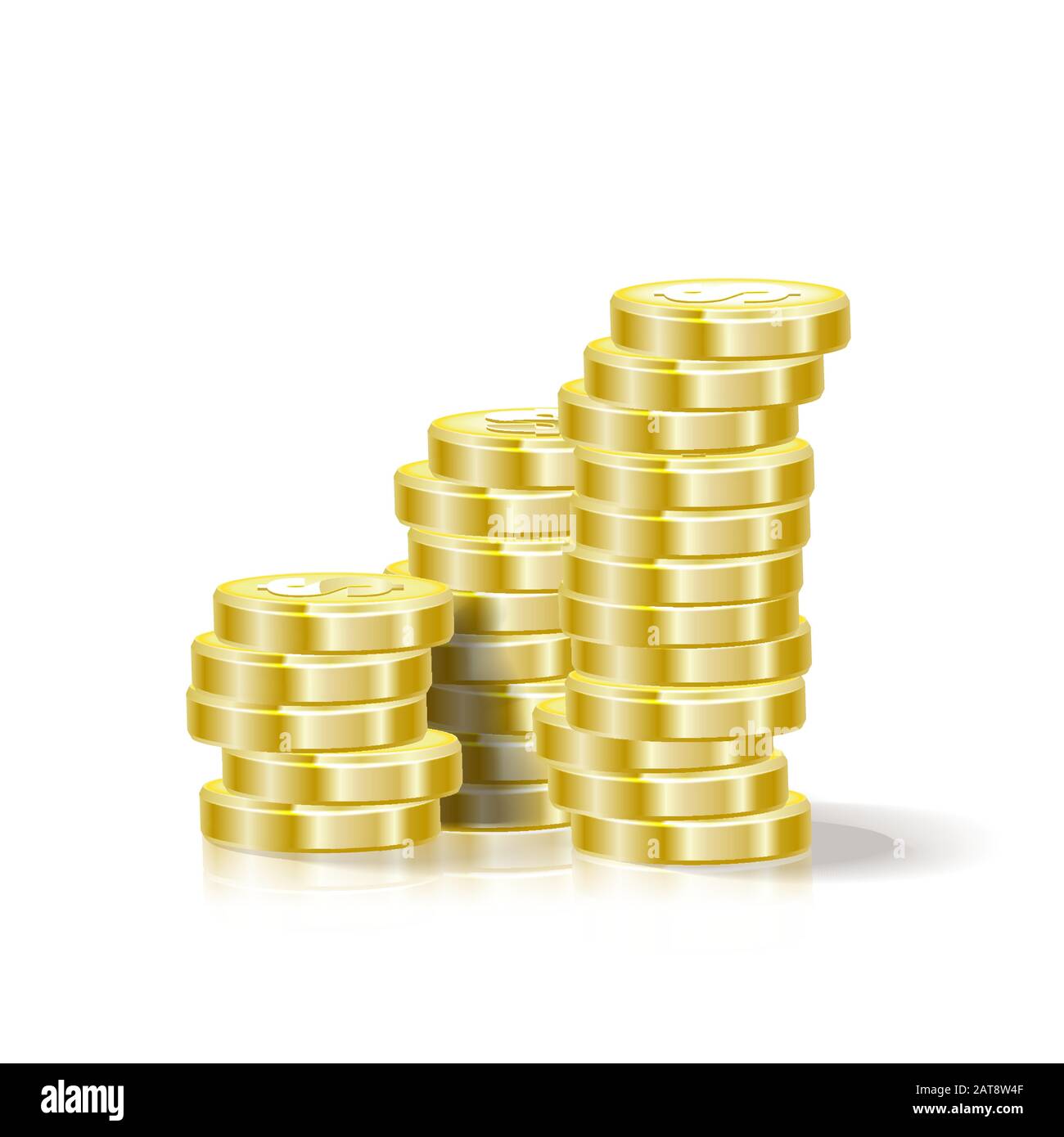 Stacks of gold coins, vector Stock Vector Image & Art - Alamy