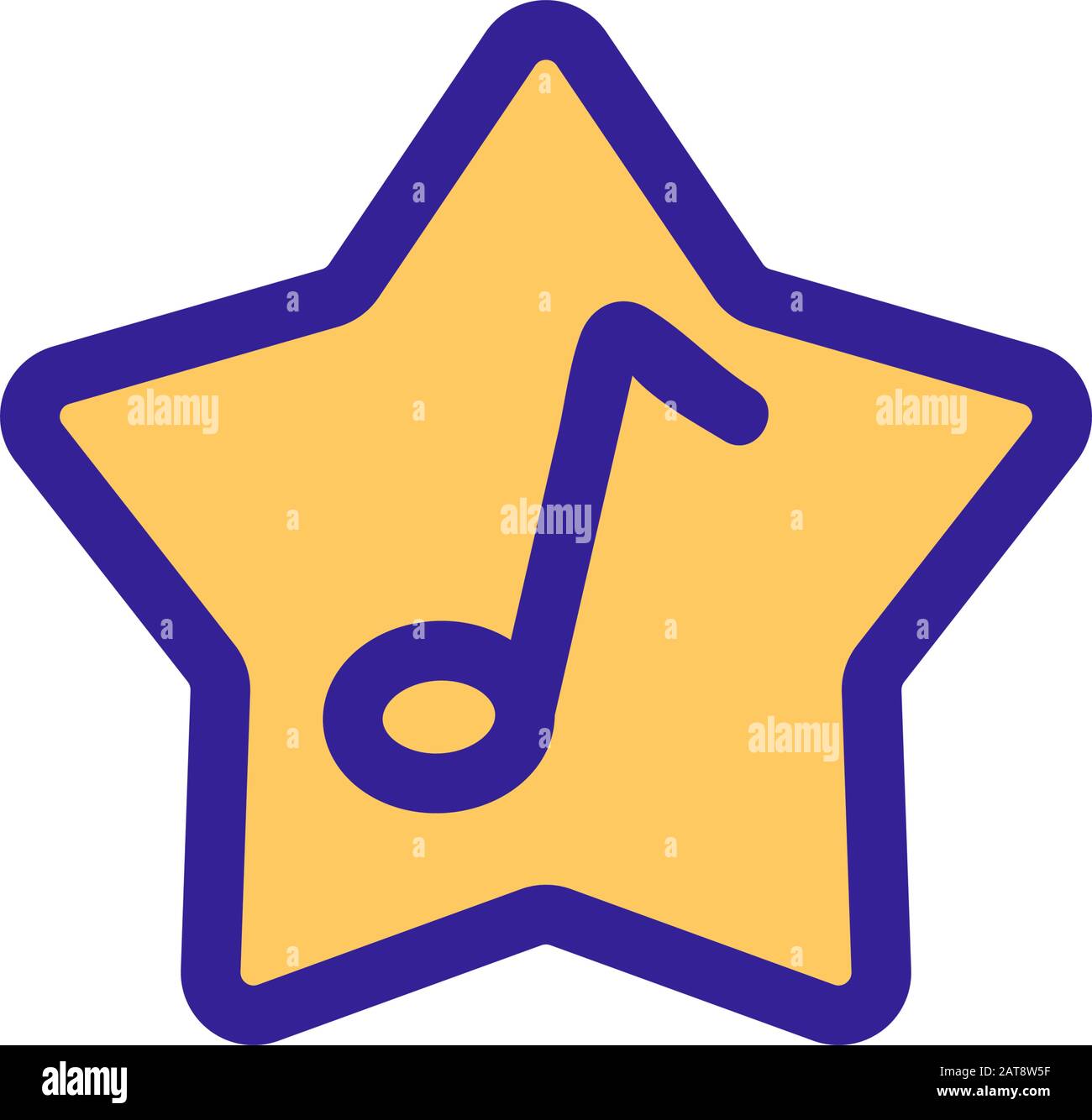 Star and note icon vector. Isolated contour symbol illustration Stock ...