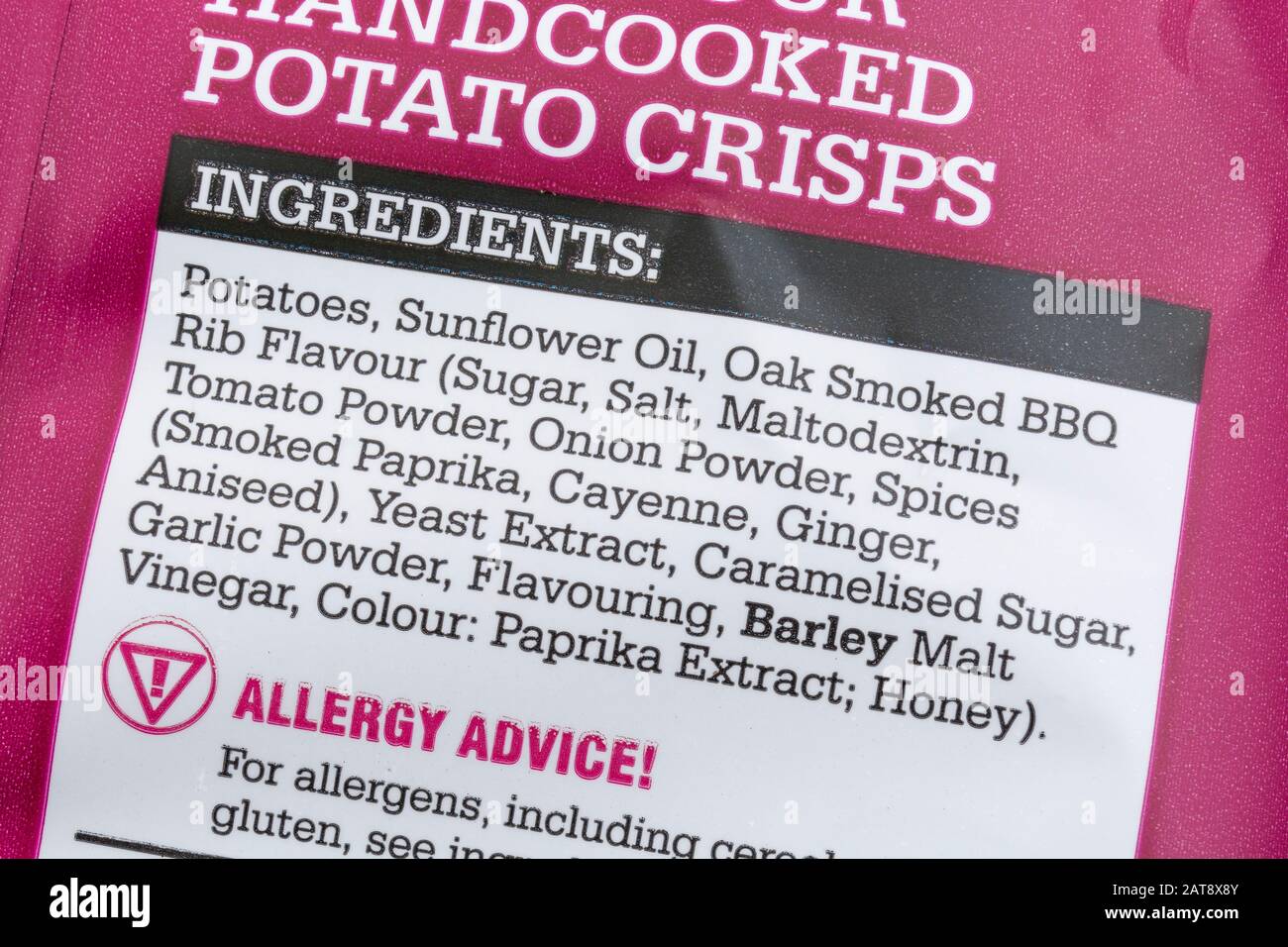 REAL Crisps Ltd potato crisps food packaging displaying dietary ...