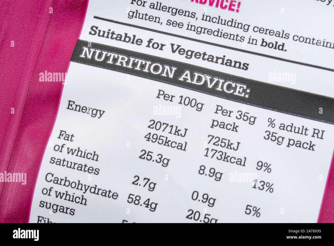 REAL Crisps Ltd potato crisps food packaging displaying dietary ...