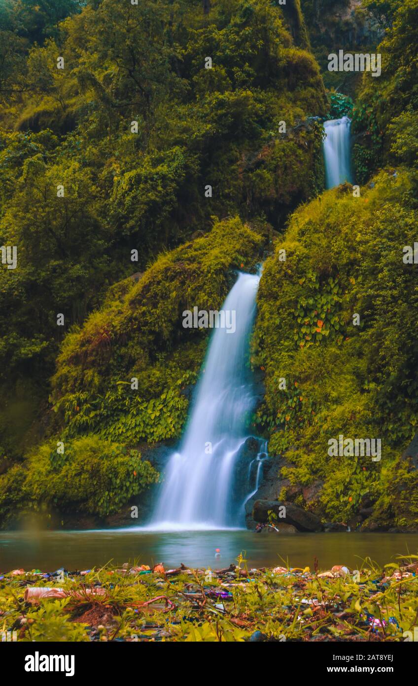 Waterfall inside pokhara nepal Stock Photo - Alamy