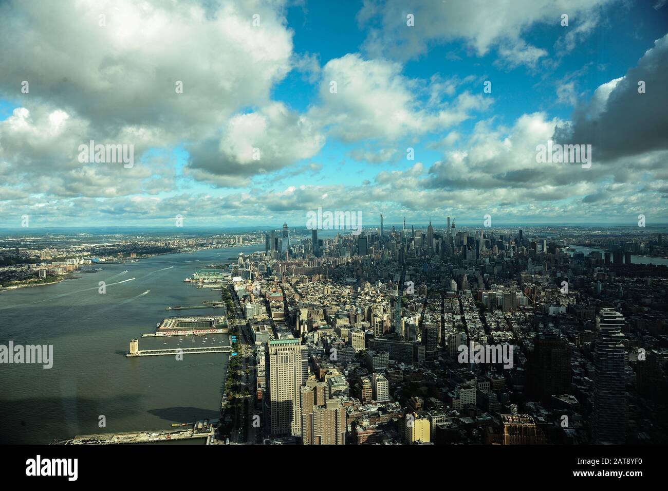 Top view from One World Trade Center Observatory in New York City Stock ...